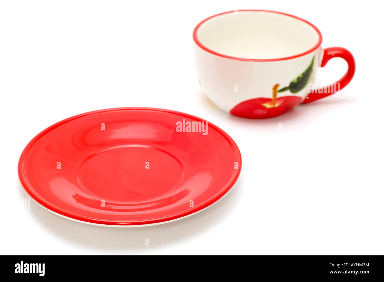 object on white kitchen utensil tea cup and saucer Stock Photo - Alamy