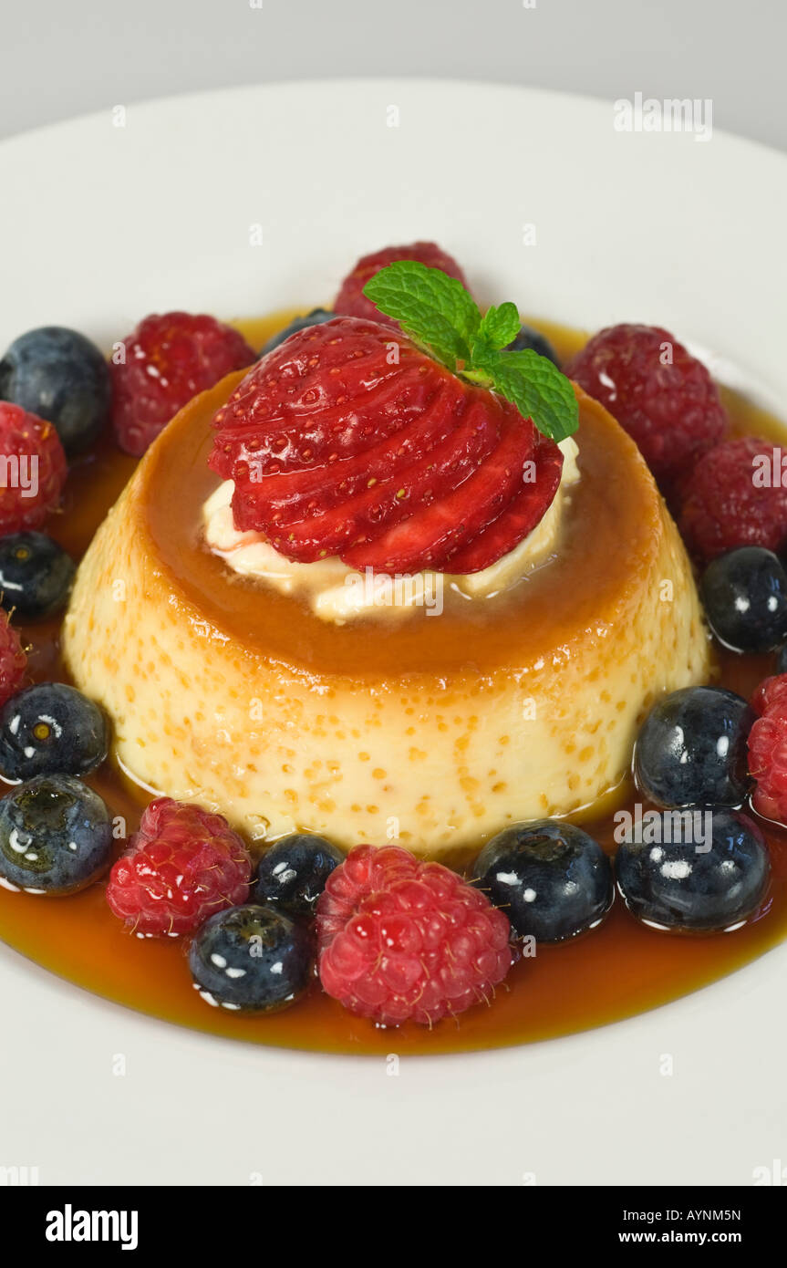 Crème Caramel France Europe Dessert Food Stock Photo - Alamy