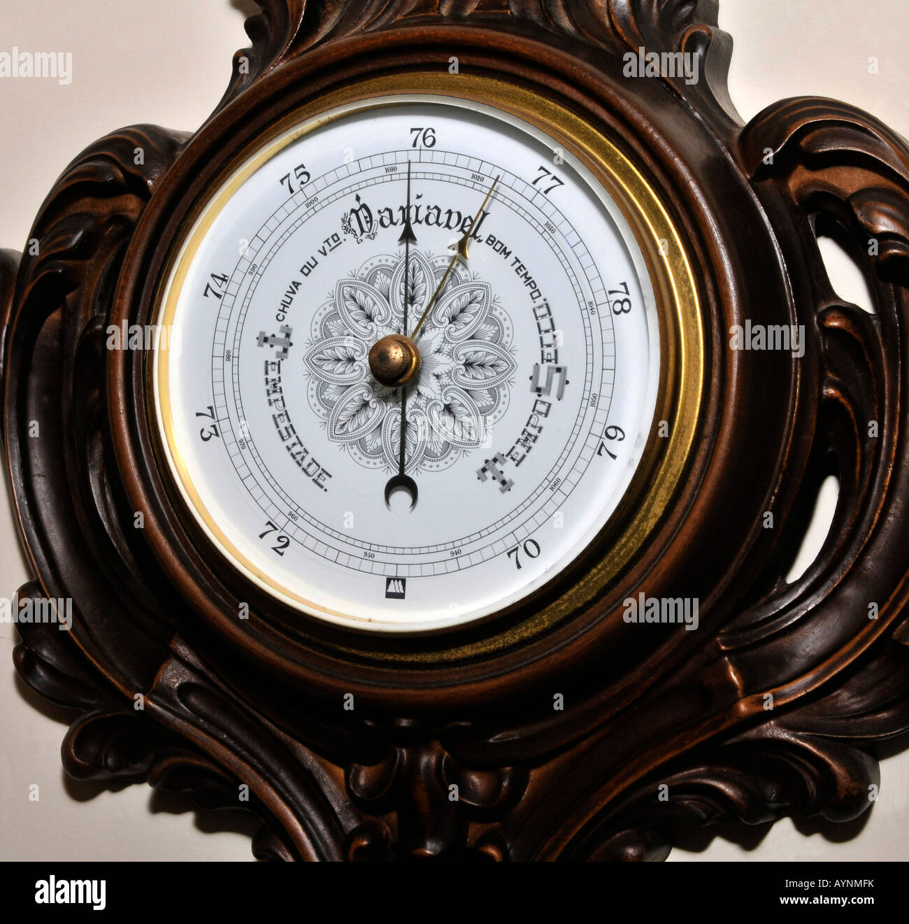 Dial of a weather measuring instrument Barometer Stock Photo - Alamy