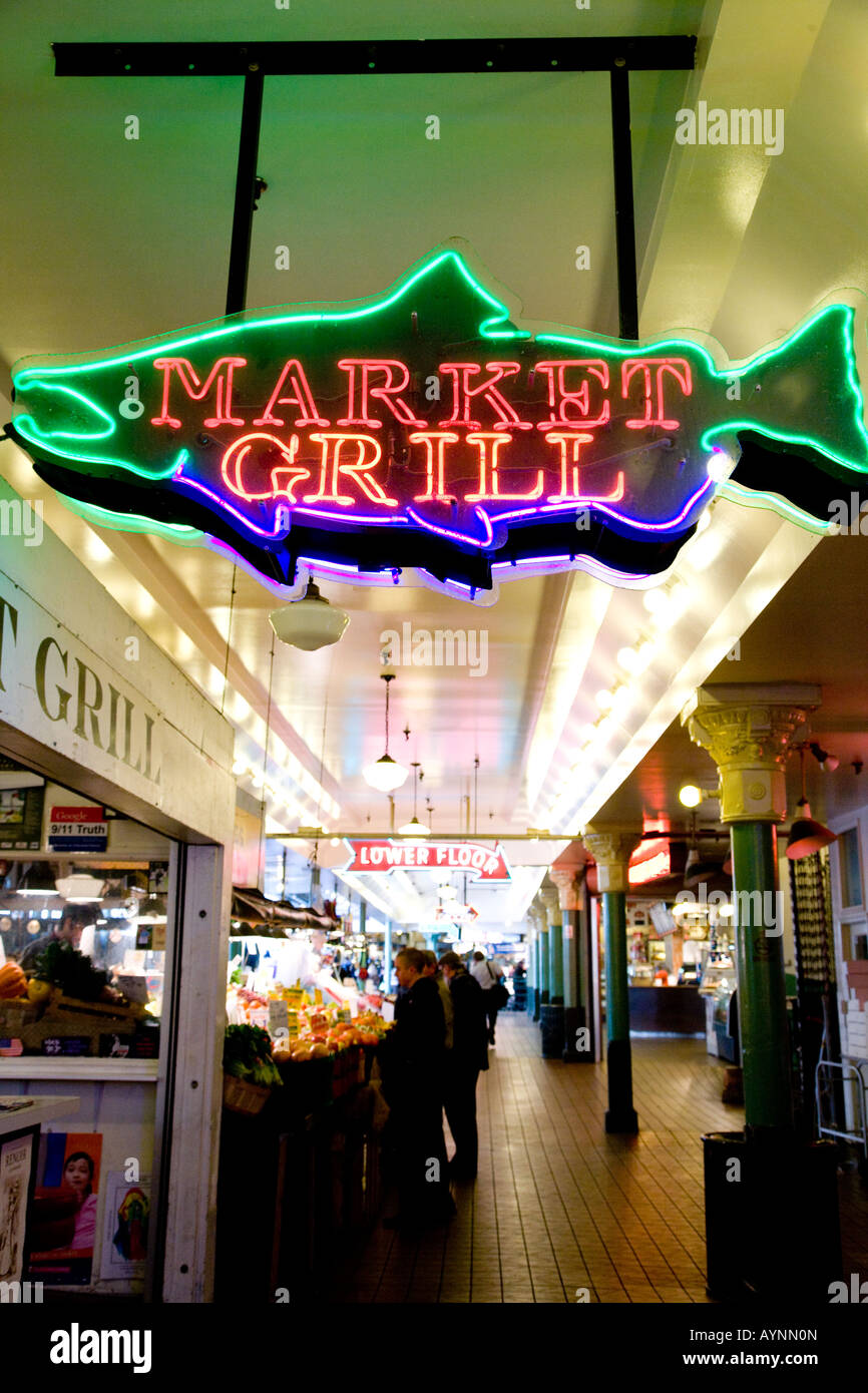 Seattle Washington State USA Pike Place Market Ground floor Interior ...