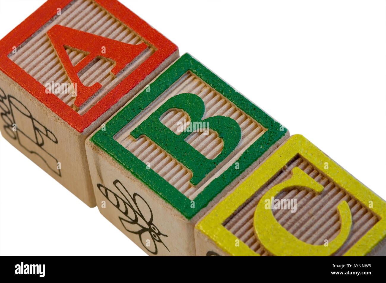 Close up of Coloured wooden Toy Bricks brick alphabet letter Stock ...
