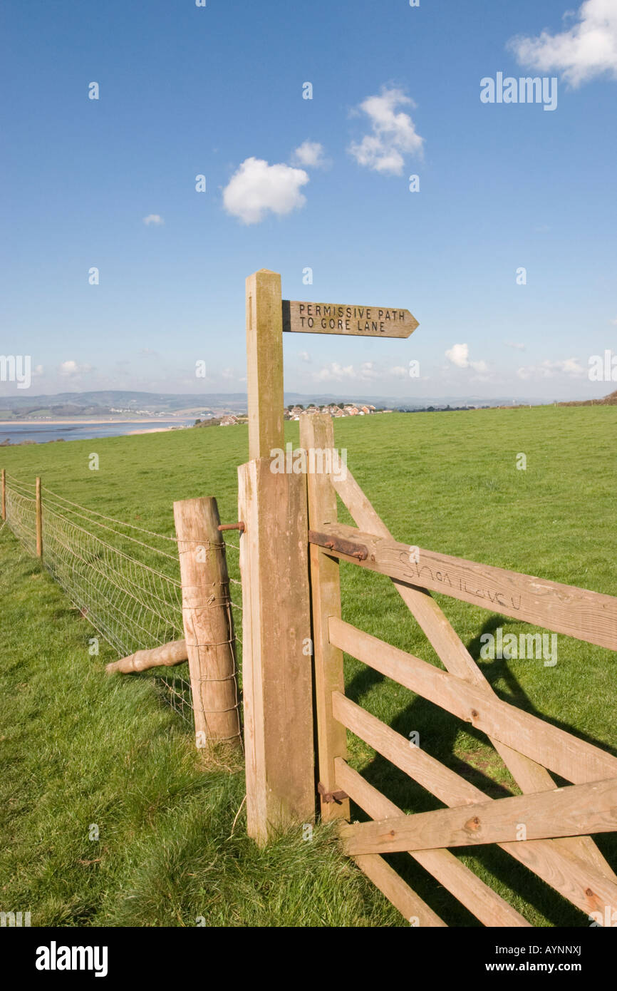 Five Bar Gate and Permissive path sign on the South West Coast Path ...