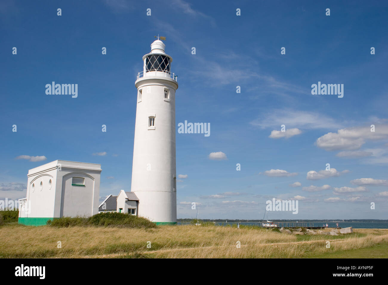 The Lighthouse at Hurst Point in Hampshire over looking the Solent and ...