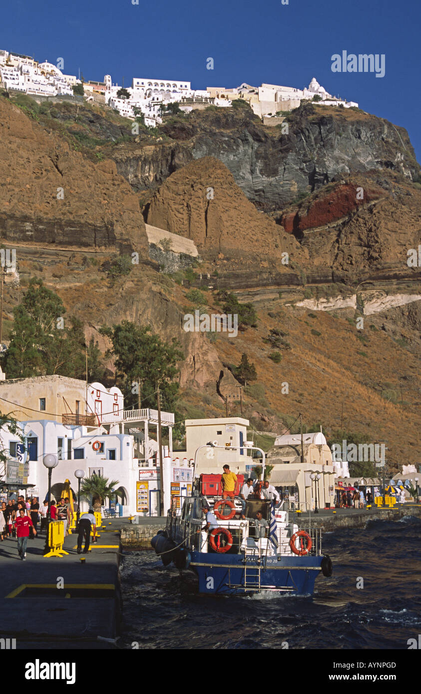 Santorini sea promenade Greece Stock Photo - Alamy
