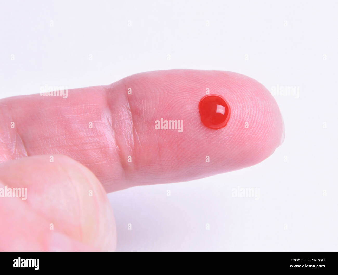 Drop of blood at the finger to medical disease control Stock Photo - Alamy