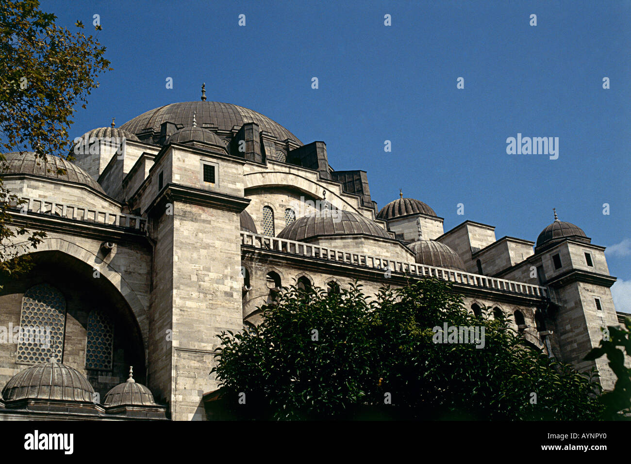 Massive buttresses supporting the central dome of the Suleymaniye the ...