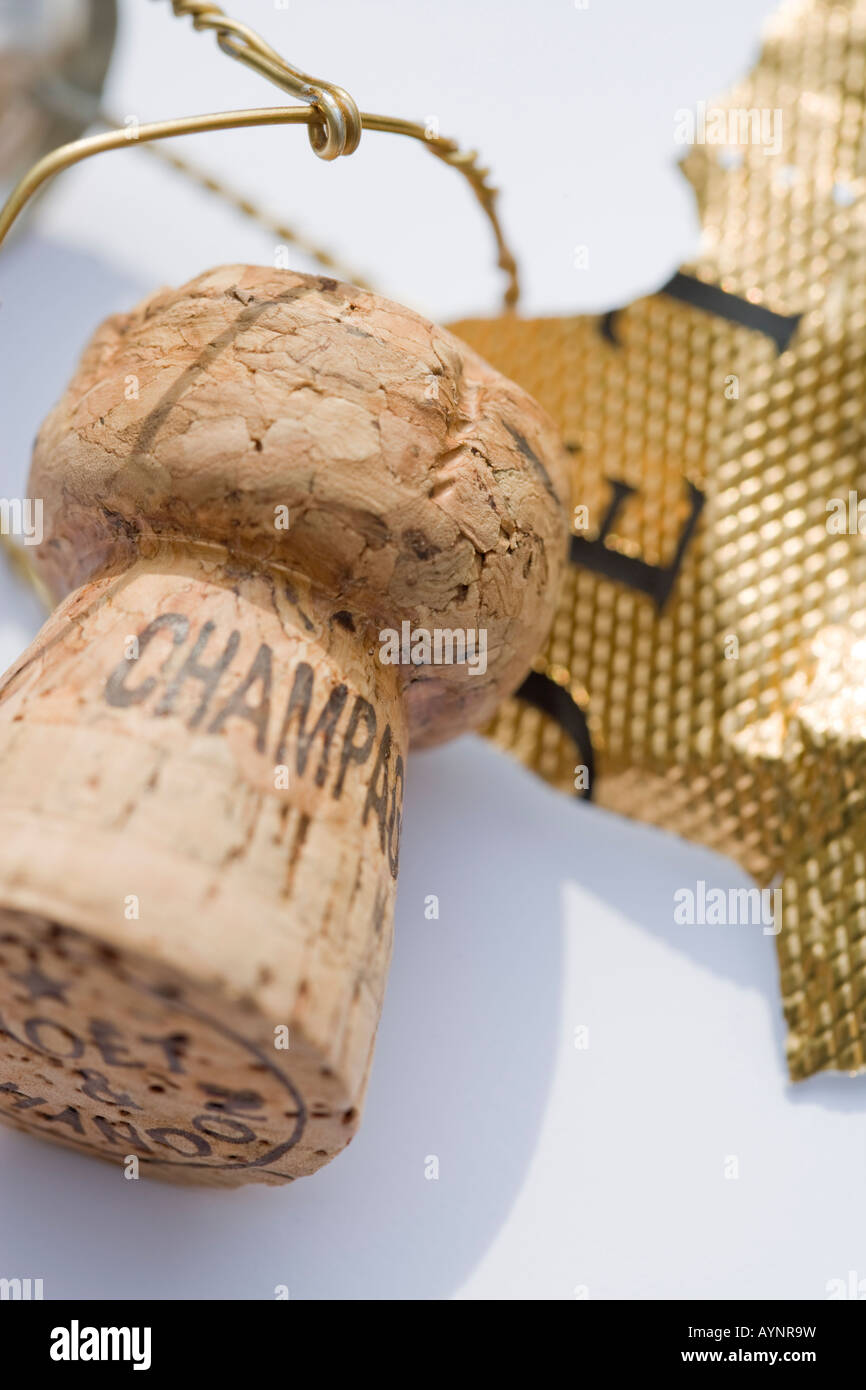 CHAMPAGNE CORK FROM OPENED BOTTLE Stock Photo - Alamy