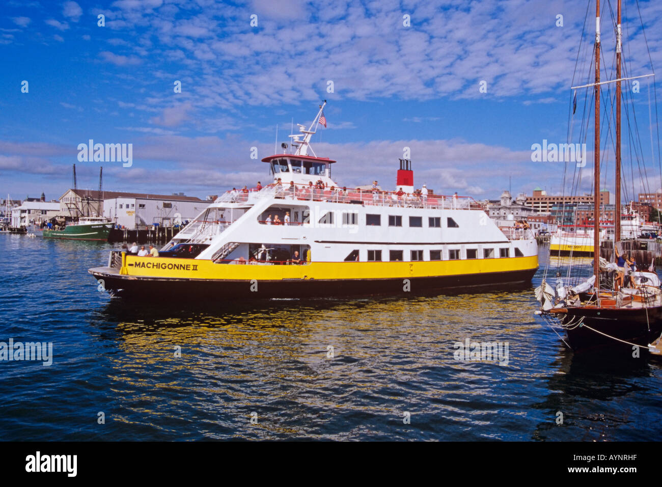 Casco Bay Lines ferry Machigonne leaving the terminal in Portland ...
