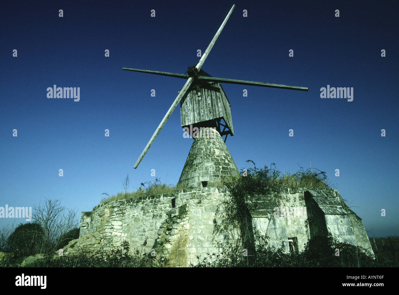 Old windmill Loire valley Anjou France Stock Photo - Alamy