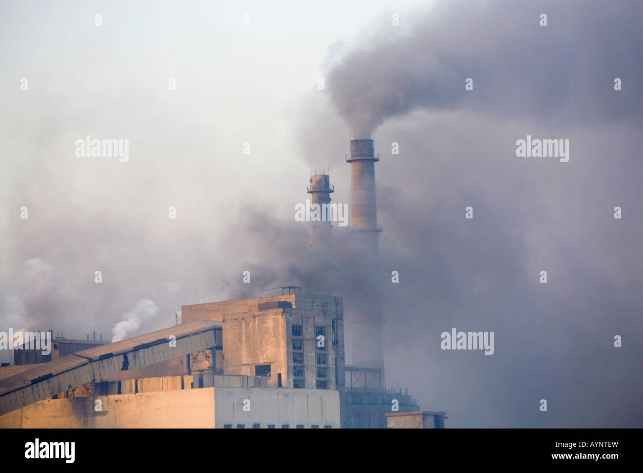 Pollution from a cement factory, near Delhi, India Stock Photo - Alamy