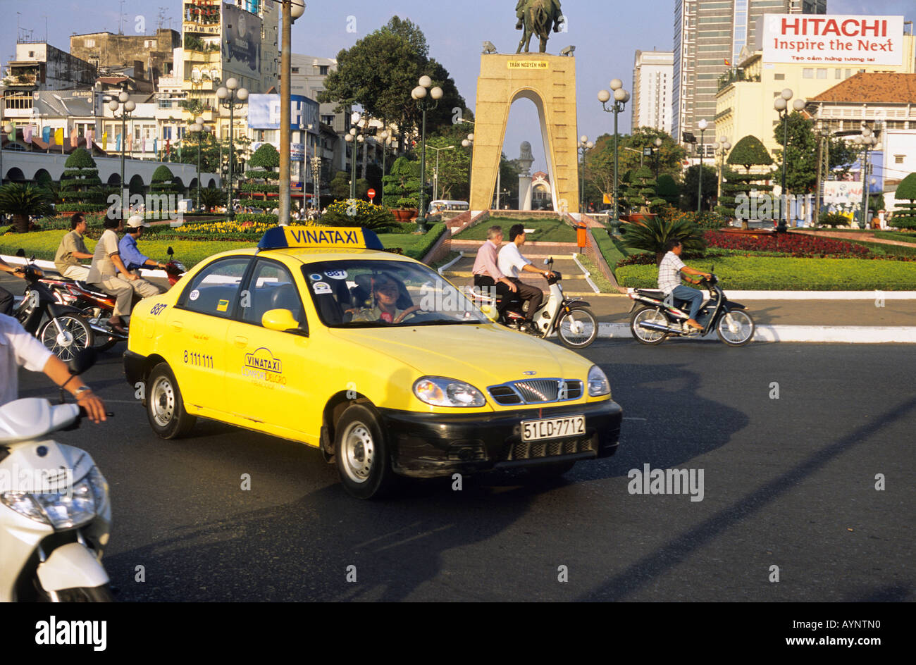 A yellow taxi in Ho Chi Minh City Saigon Stock Photo - Alamy