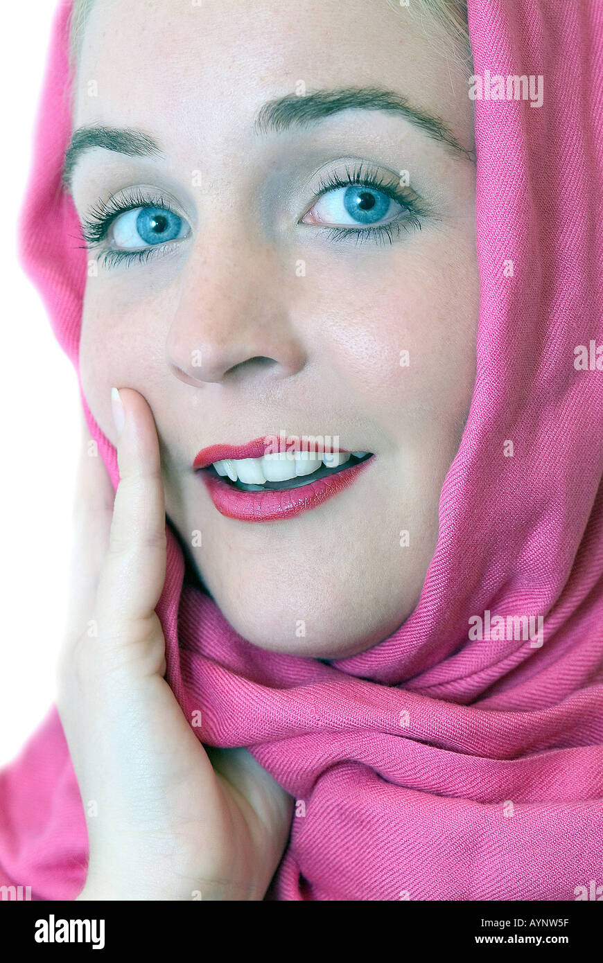 Lady in Pink Stock Photo - Alamy