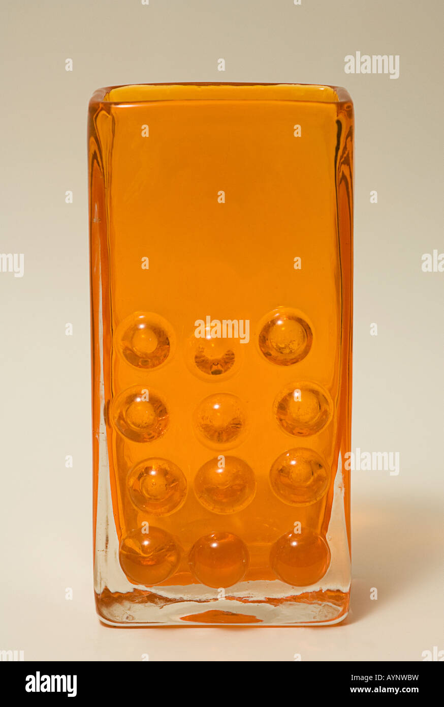 Whitefriars tangerine mobile phone art glass vase - nineteen sixties ...