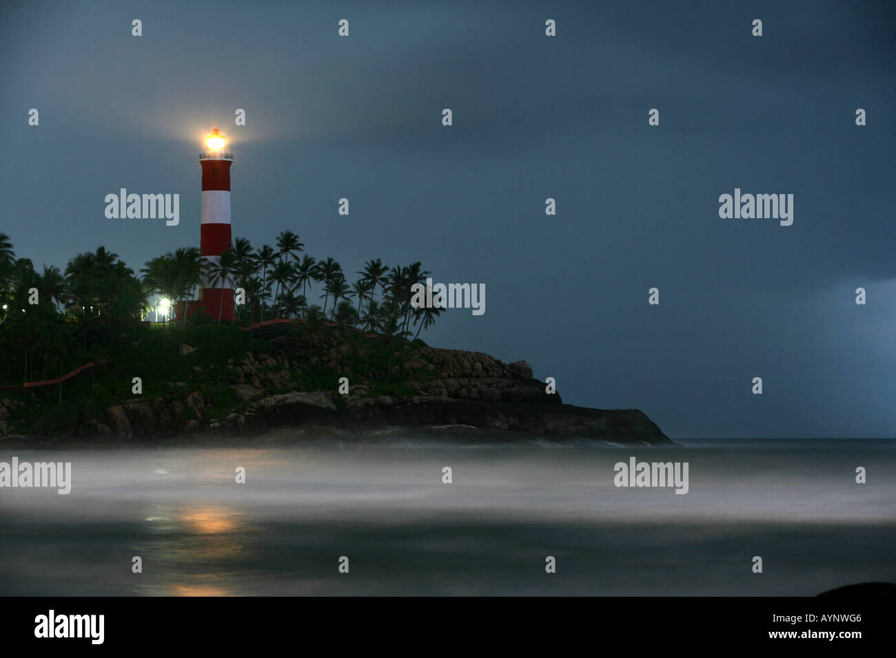 IND India Kerala Trivandrum Lighthouse at Kovalam Beach Stock Photo - Alamy