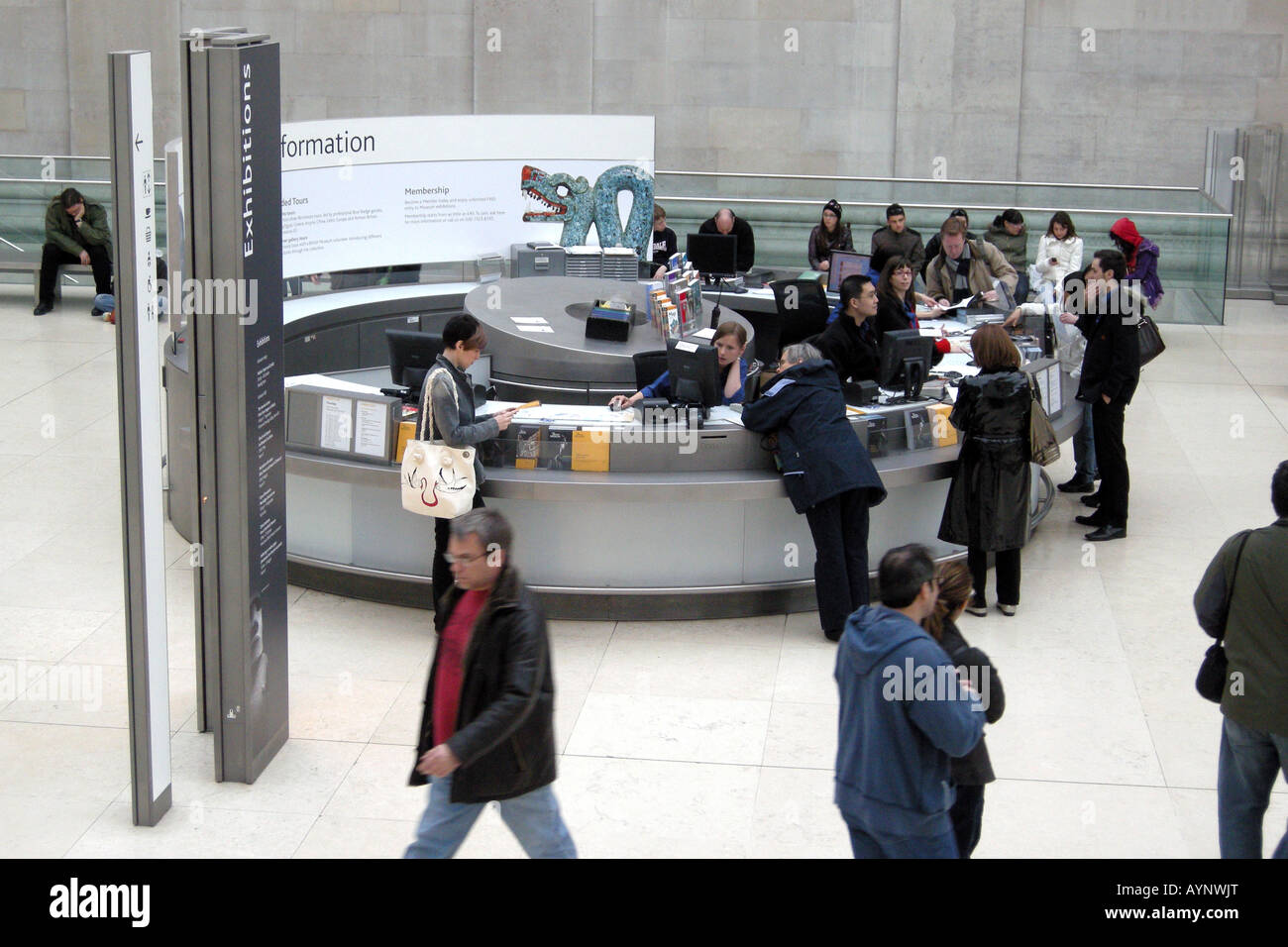 The information desk inside the British Museum London Stock Photo - Alamy