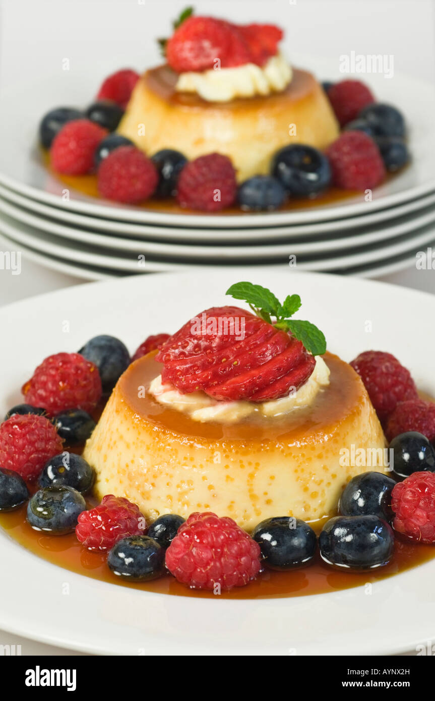 Crème Caramel France Europe Dessert Food Stock Photo - Alamy