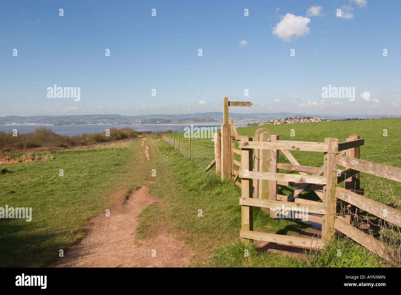 Kissing Gate and Permissive path sign on the South West Coast Path Near ...