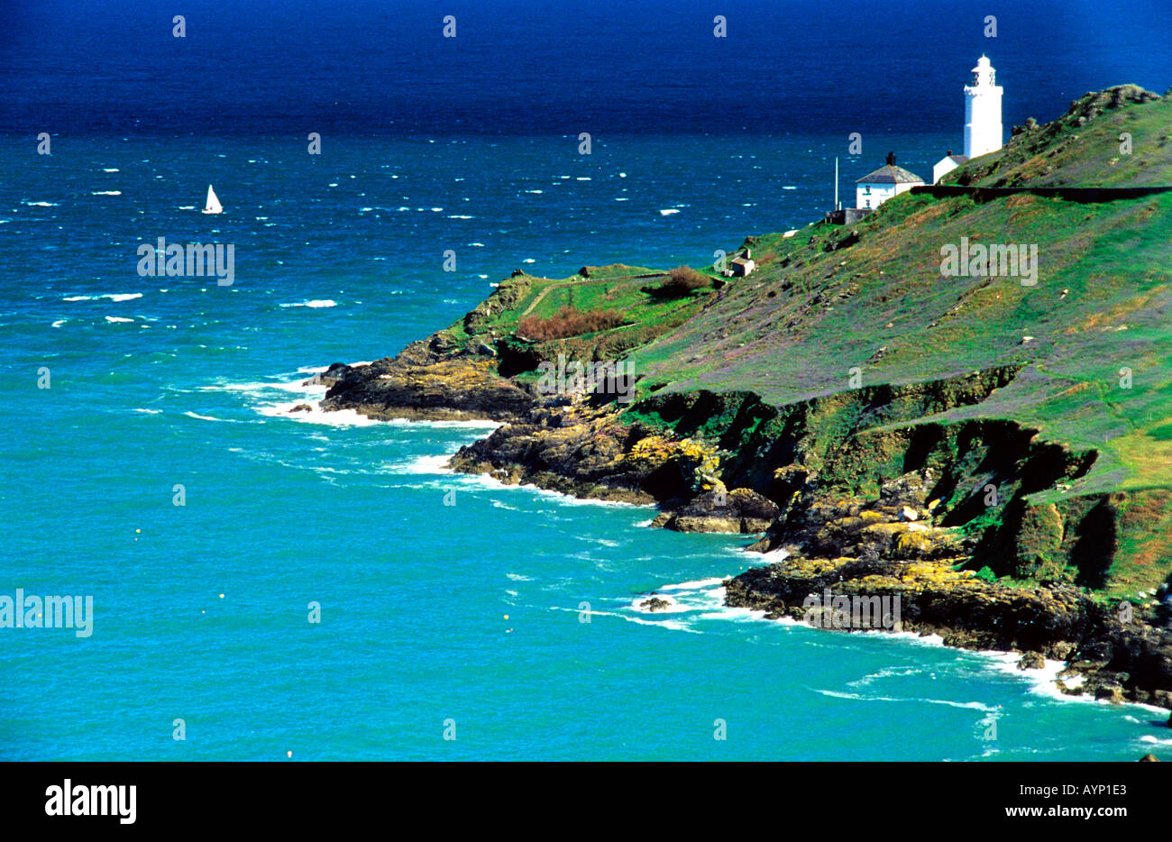 Start Point Lighthouse South Devon England Stock Photo - Alamy