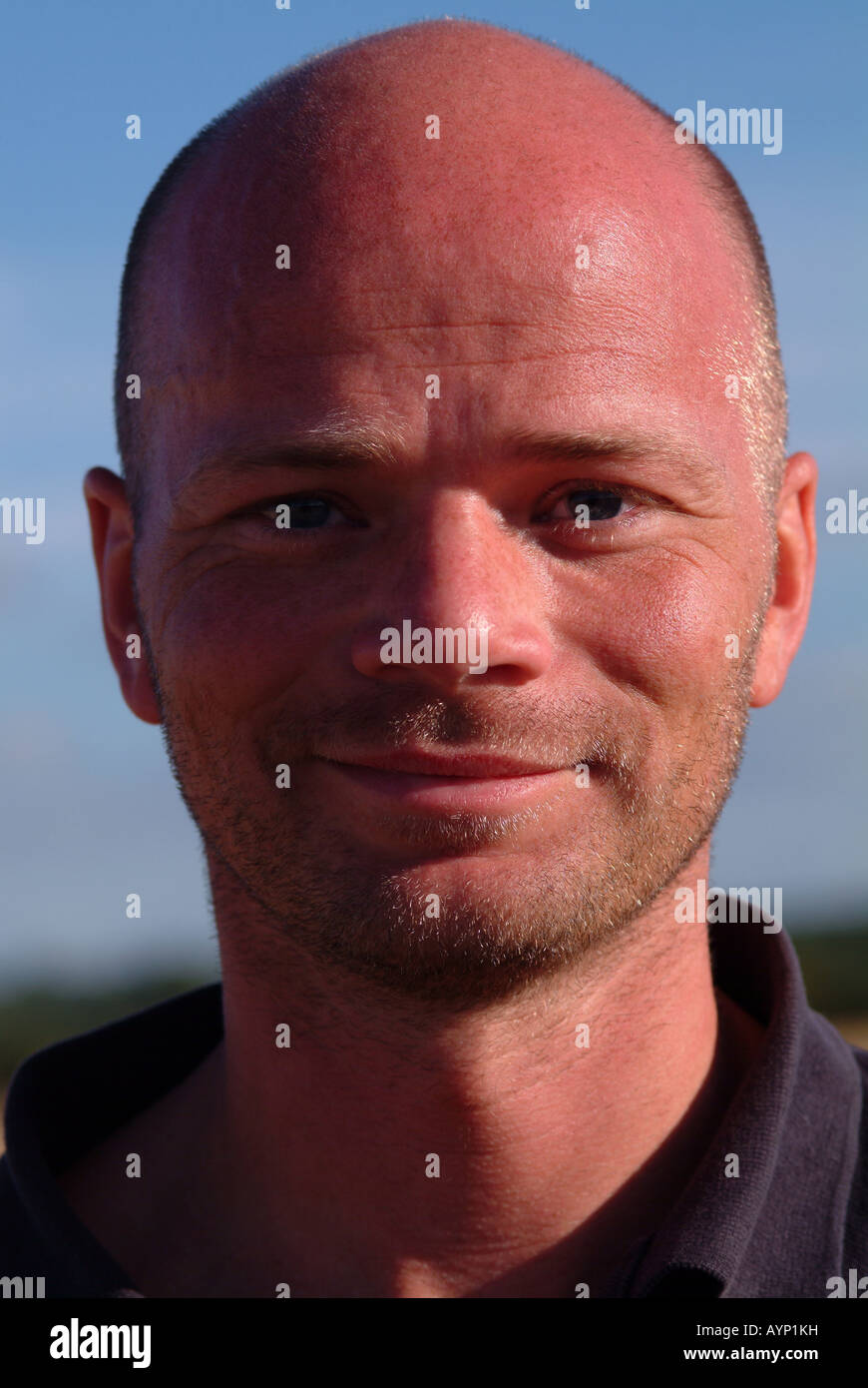 Portrait of a man with a bald head Stock Photo - Alamy