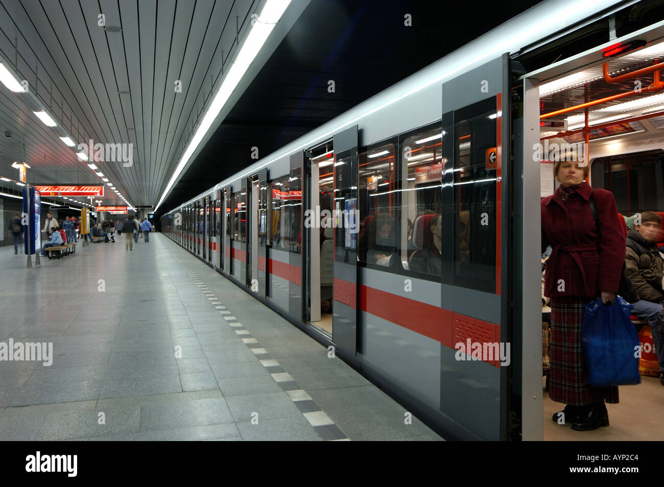 Prague metro new train in 2005 Stock Photo - Alamy