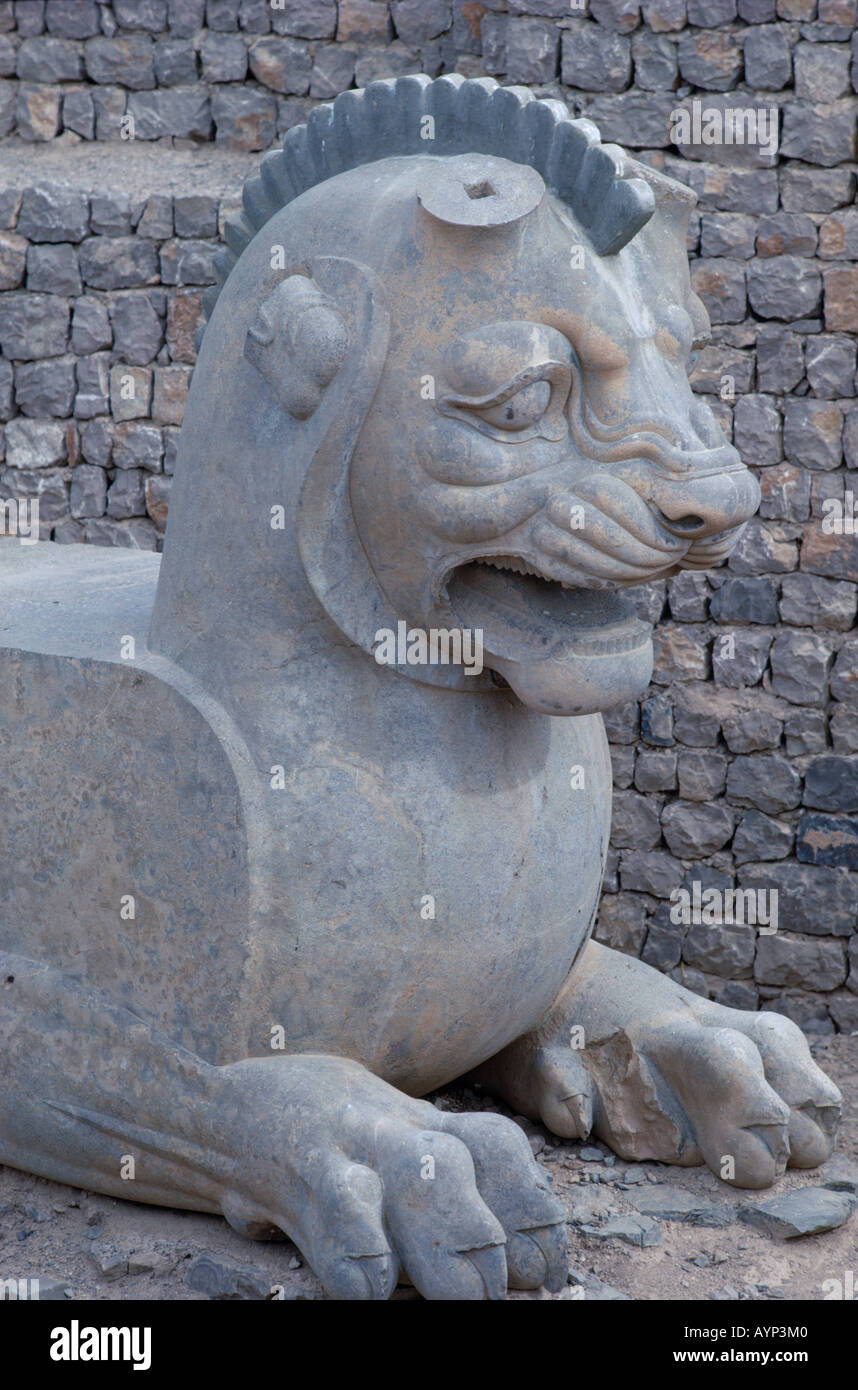 IRAN Central Asia Middle East Persepolis Archeology Carved stone Lion ...