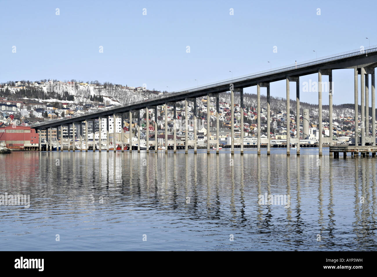 Tromsø Bridge (Tromsøbrua) is a cantilever road bridge that crosses ...