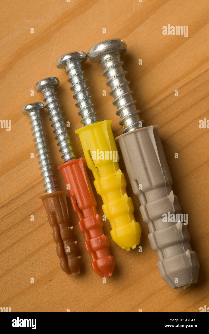close up of screws and wallplugs Stock Photo - Alamy