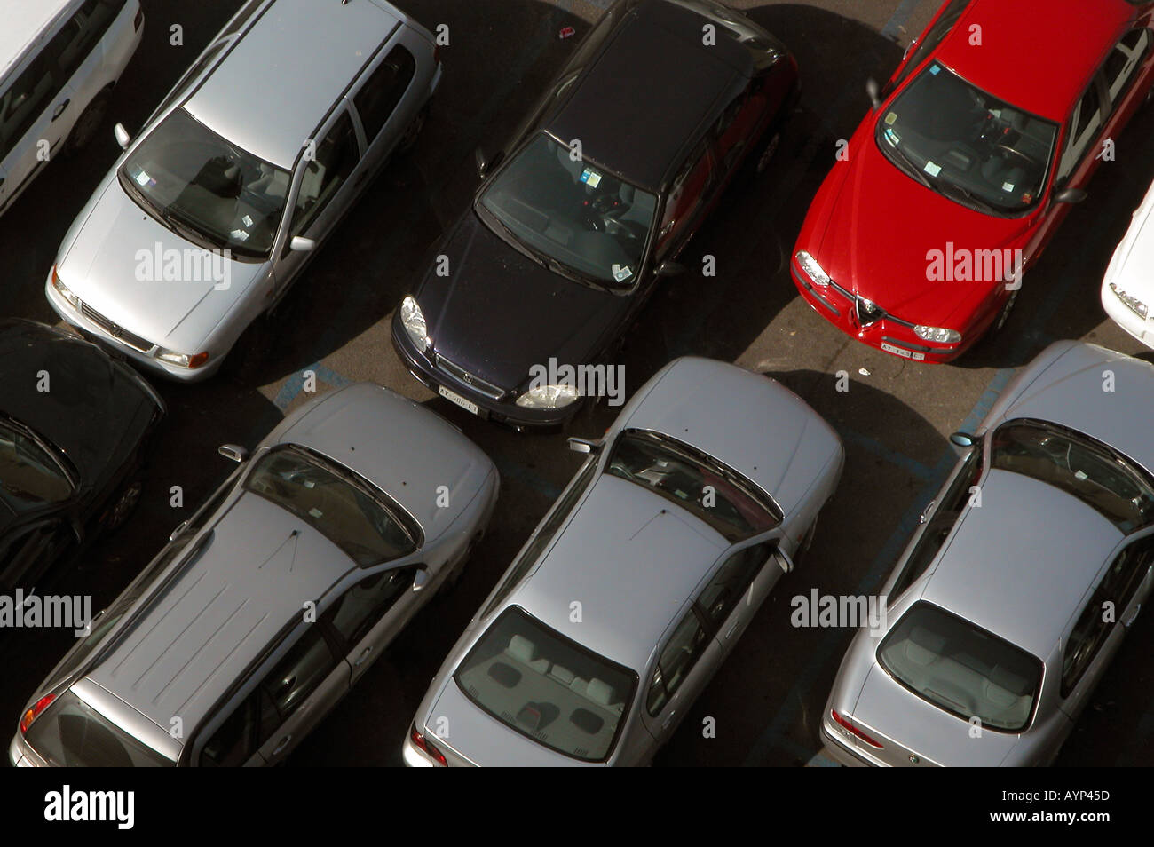 overhead view of cars Stock Photo - Alamy