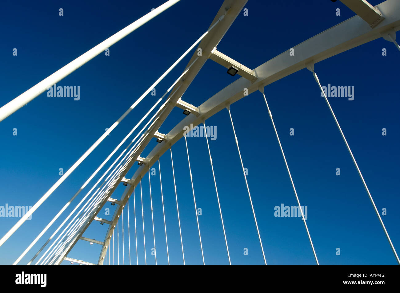detail of a bridge and blue sky Stock Photo - Alamy