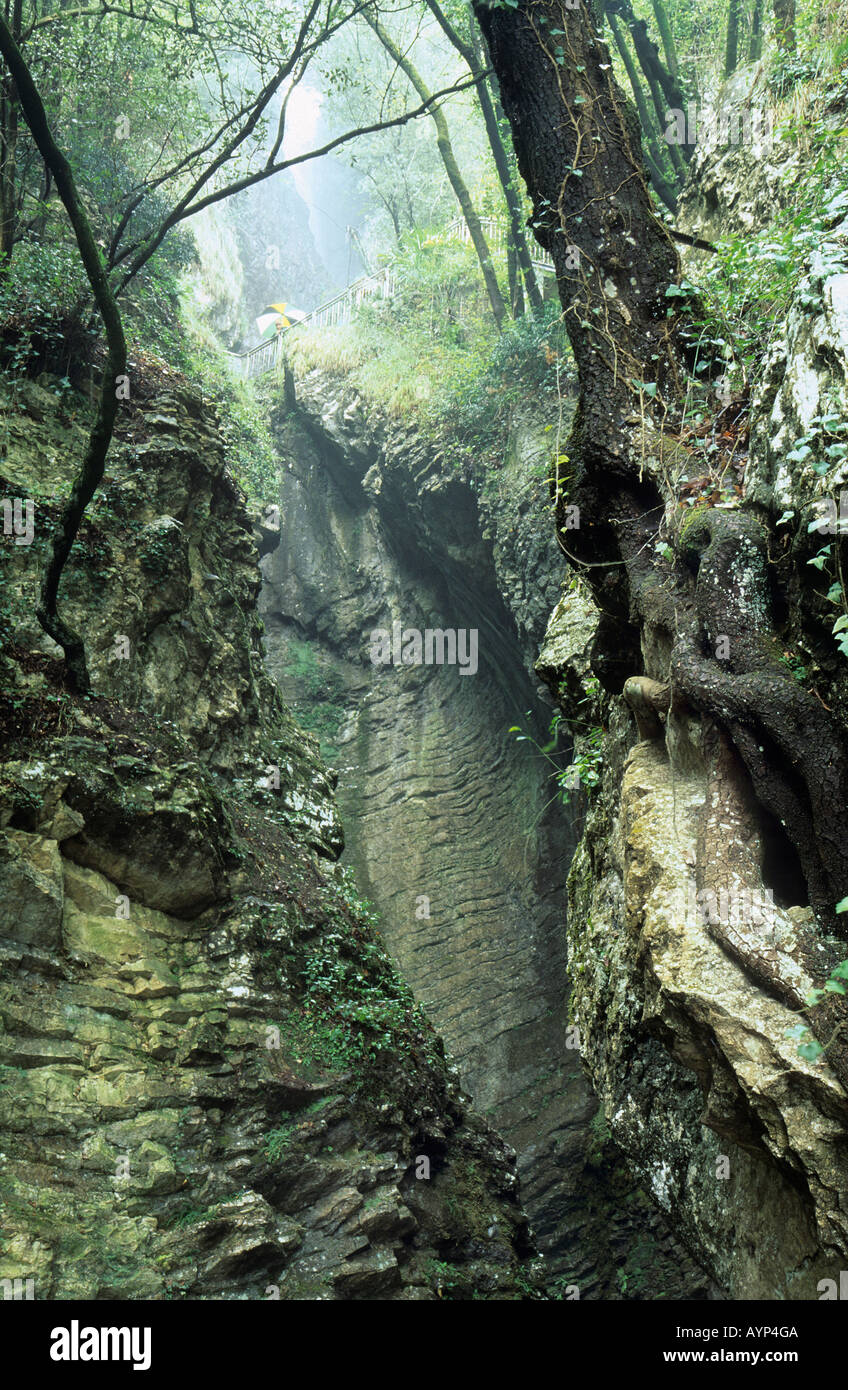 Waterfall Cascata del Varone Varone northern end of Lago di Garda Stock ...