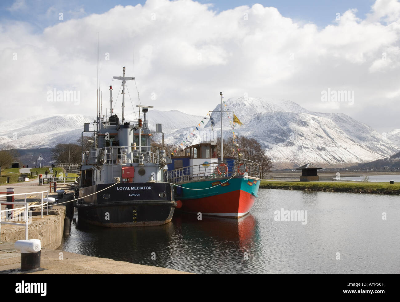 Corpach Sea Loch & Ben Nevis, Scotland uk Stock Photo - Alamy
