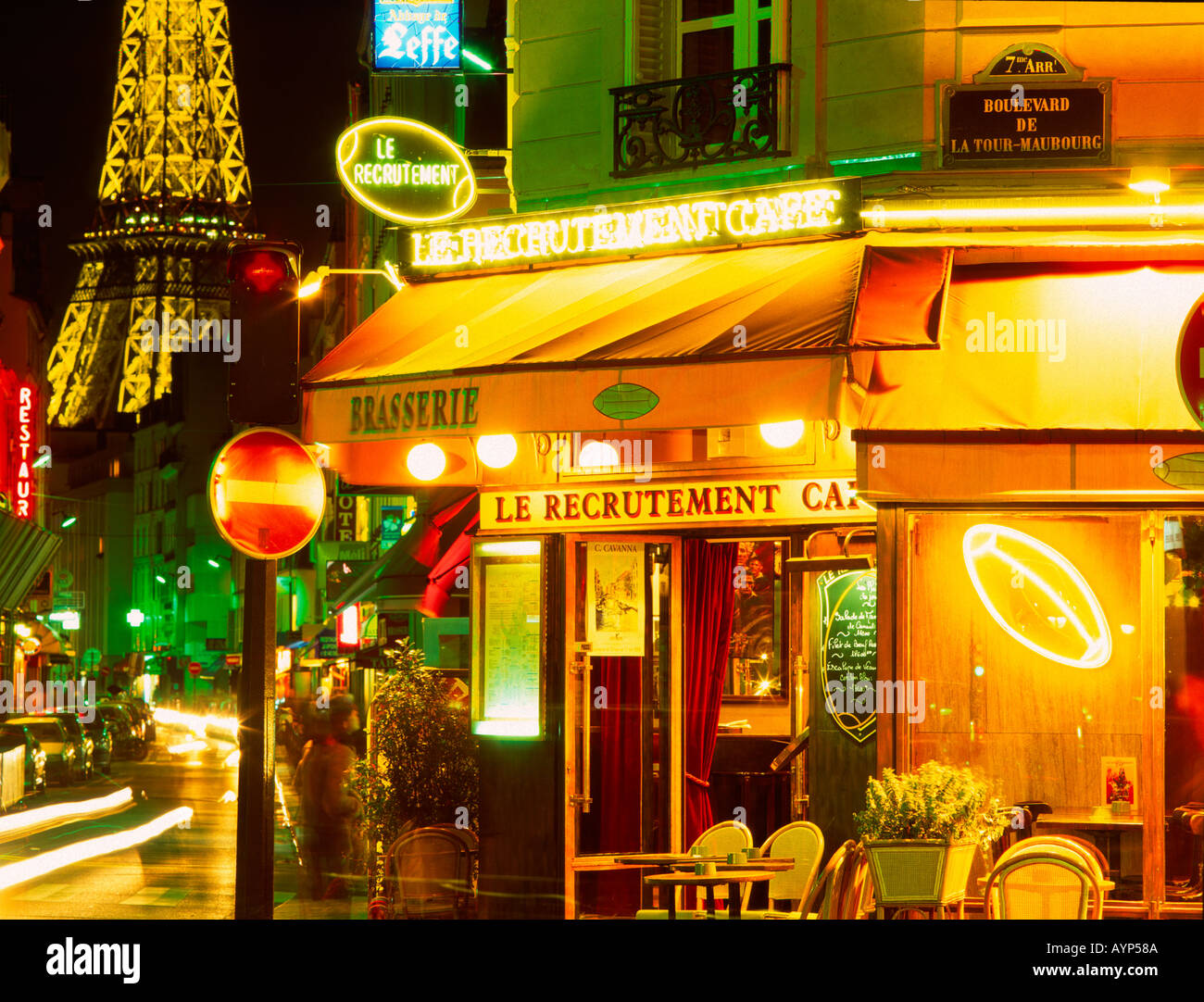 Eiffel Tower and french cafe scene, Paris, France Stock Photo - Alamy