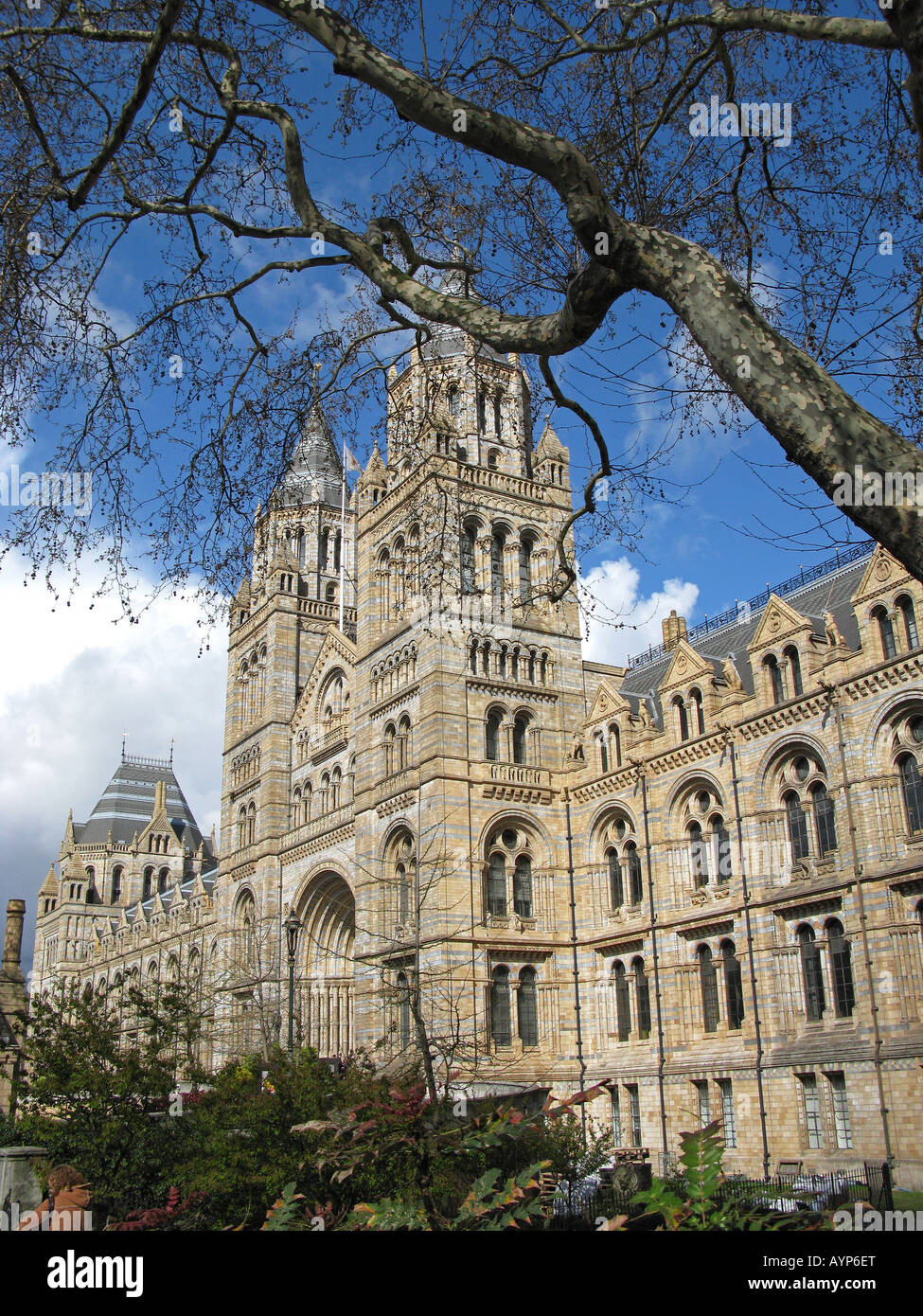 LONDON, UK. The exterior front facade of the Natural History Museum on ...