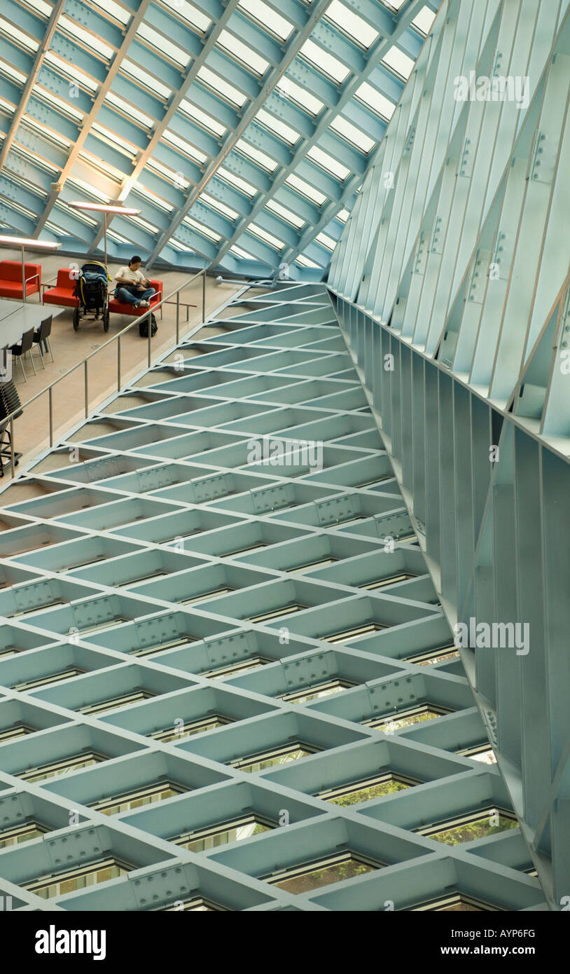 USA, Washington State, Seattle, Seattle Central Library, Designed by ...