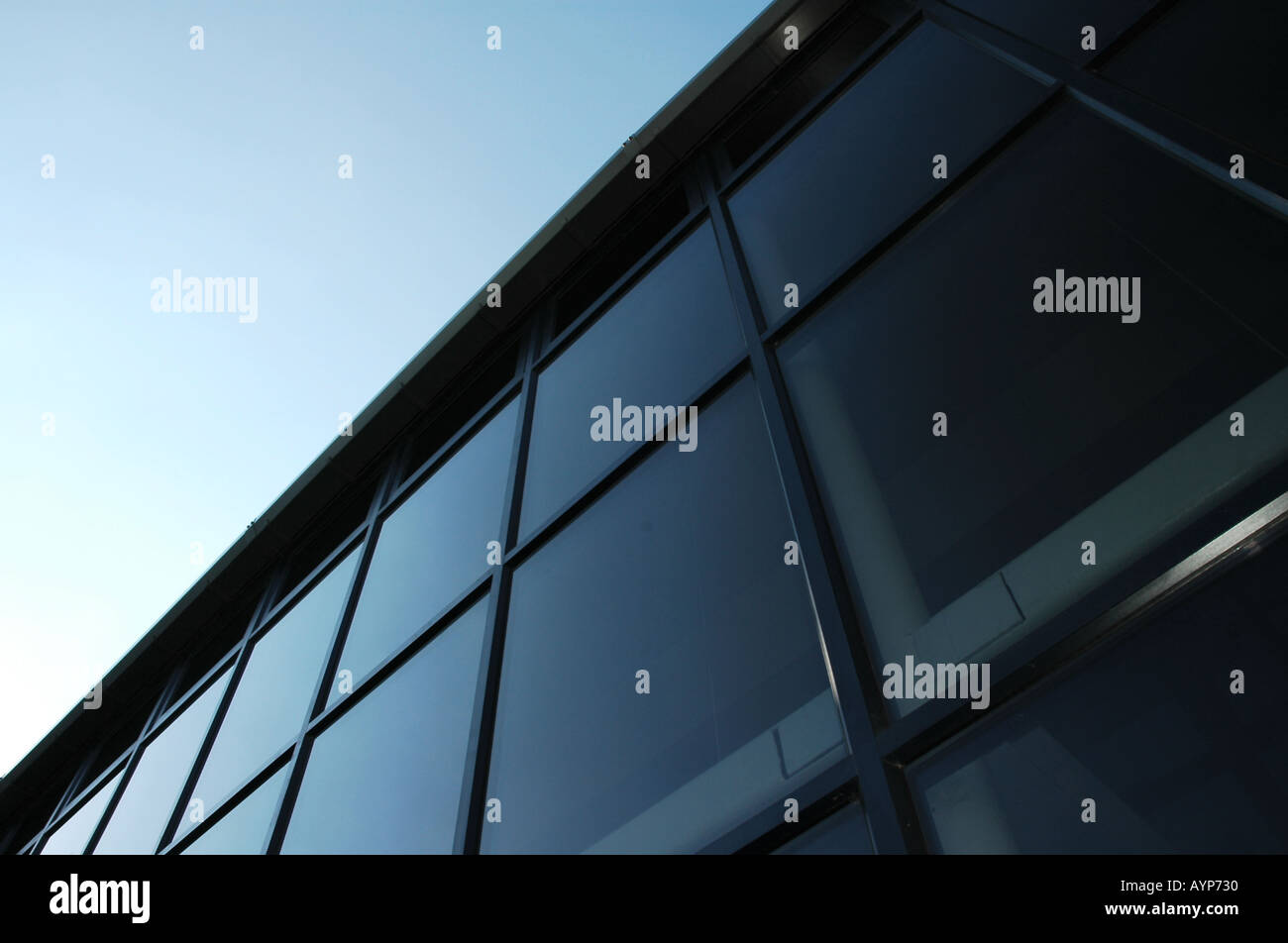 Graphic abstract view of modern glass clad school building Fareham ...