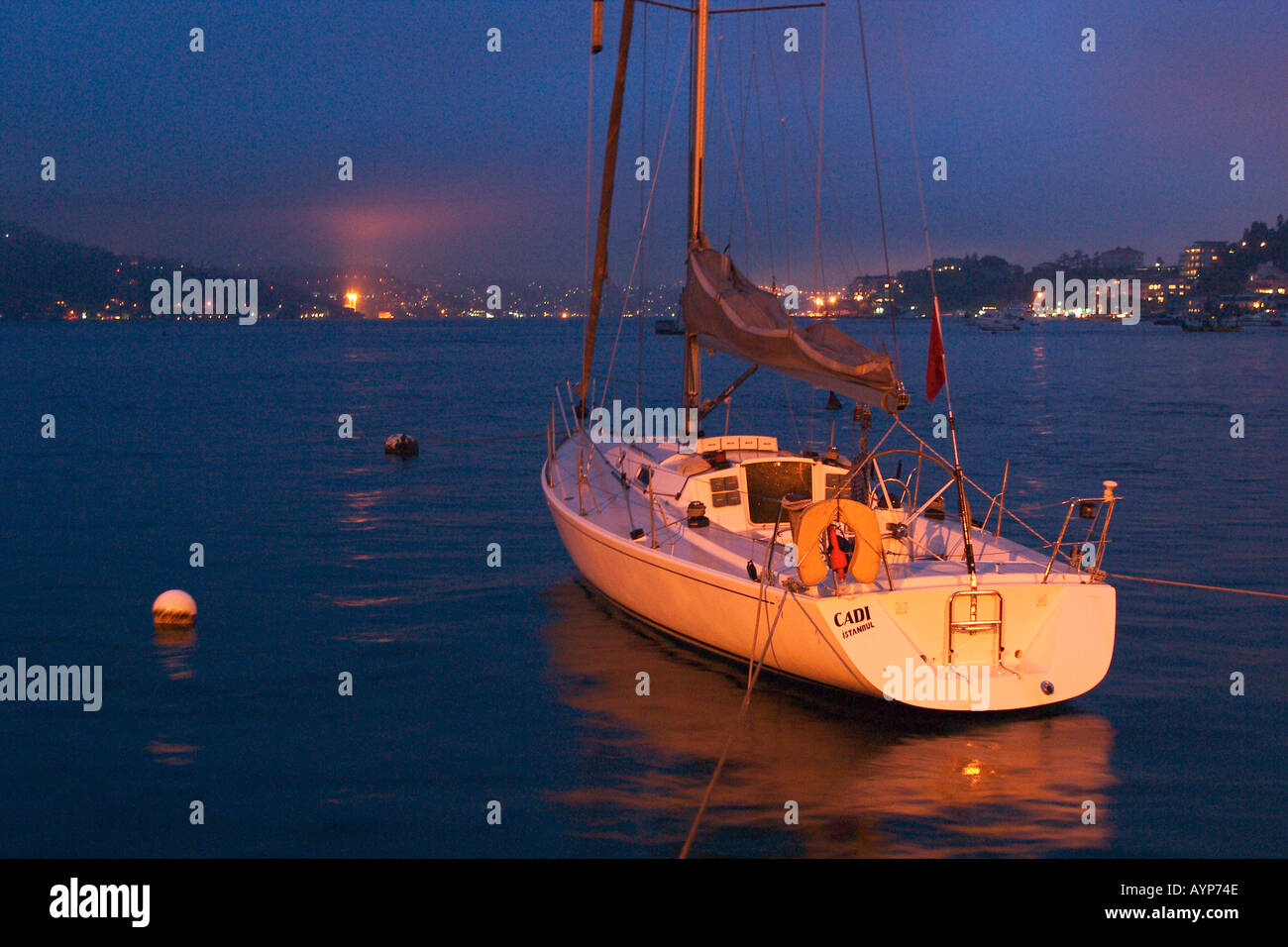 Sailboat, Bebek bay, Bosphorus, Istanbul, Turkey Stock Photo - Alamy