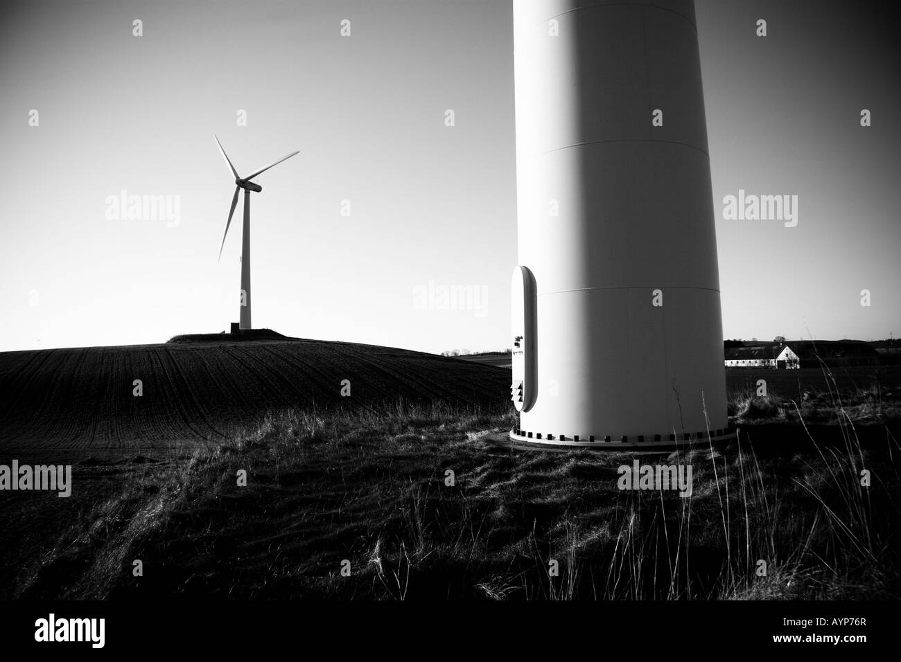 Modern windmill, black and white Stock Photo - Alamy