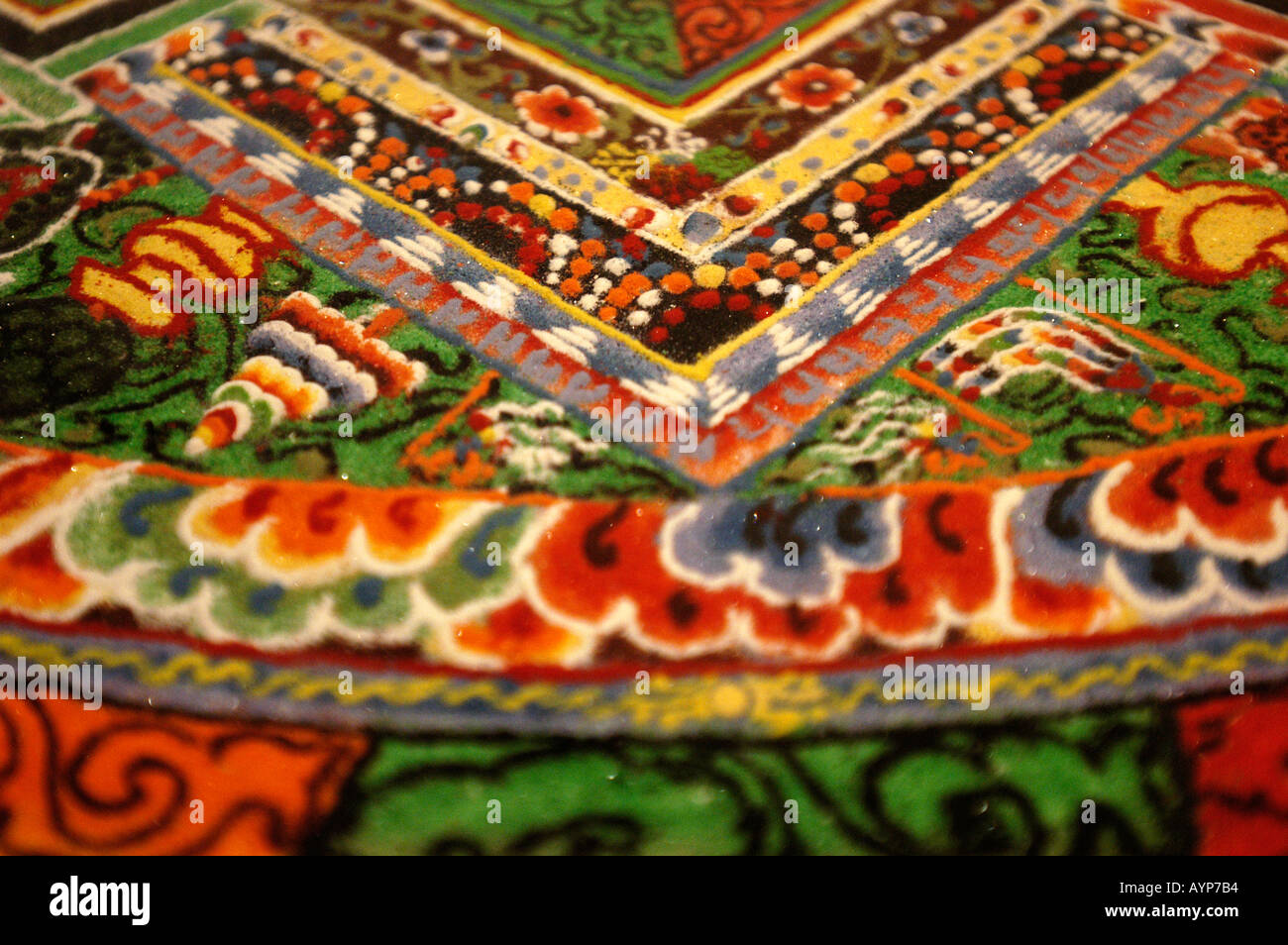Tibetan Buddhist sand mandala close up Stock Photo - Alamy