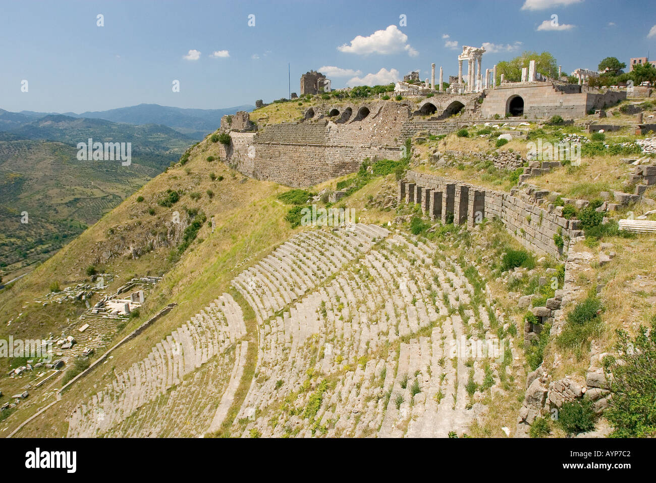 Antique theater in Acropolis of Pergamon Pergamum Bergama Western Turkey Stock Photo - Alamy