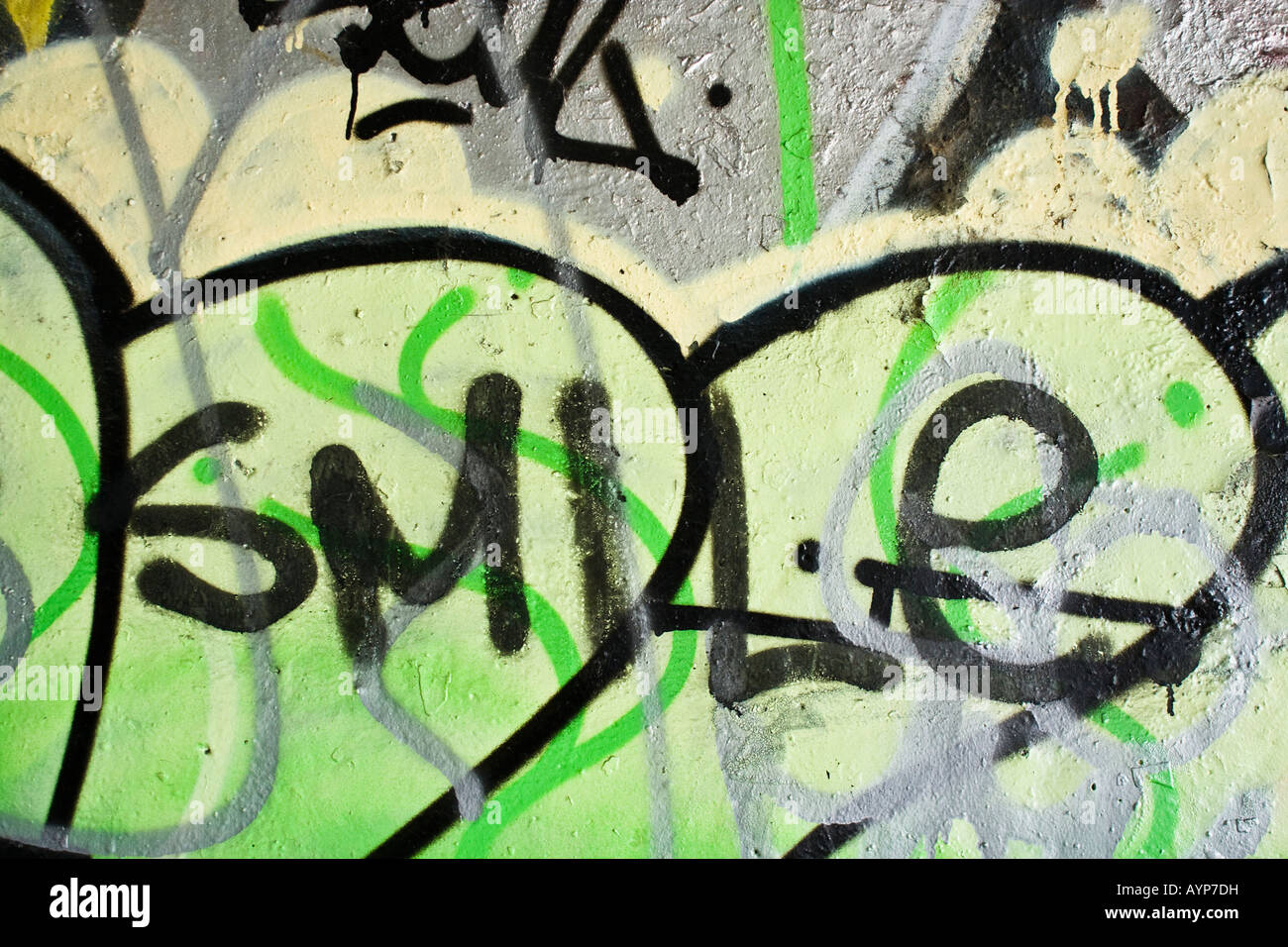 "Smile" Abstract from Graffitti in an Underpass Stock Photo - Alamy