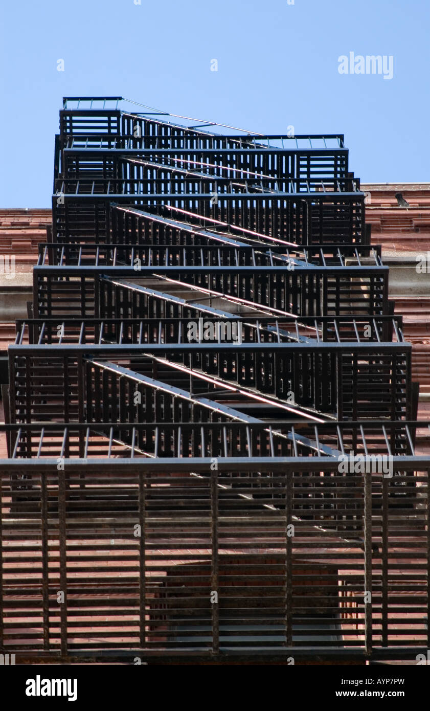 Fire escape on building in New York, New York USA Stock Photo - Alamy