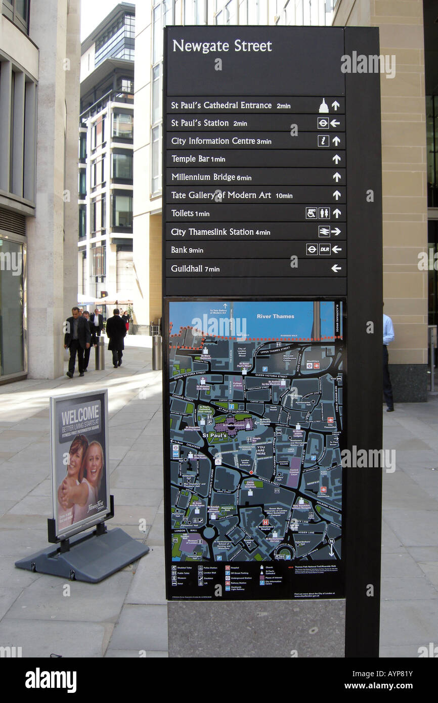 New Tourist Information Signpost in London this one is in Newgate ...