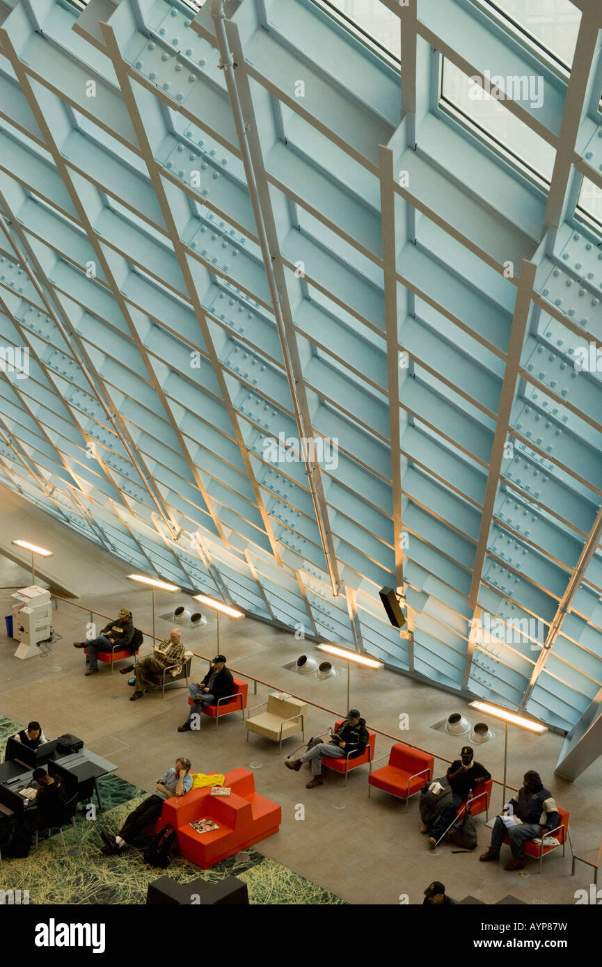 USA, Washington State, Seattle, Seattle Central Library, Designed by ...