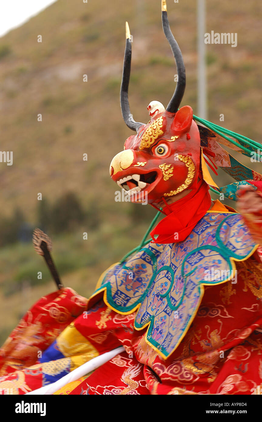 Tibetan buddhist Lama mask dance cham Stock Photo - Alamy