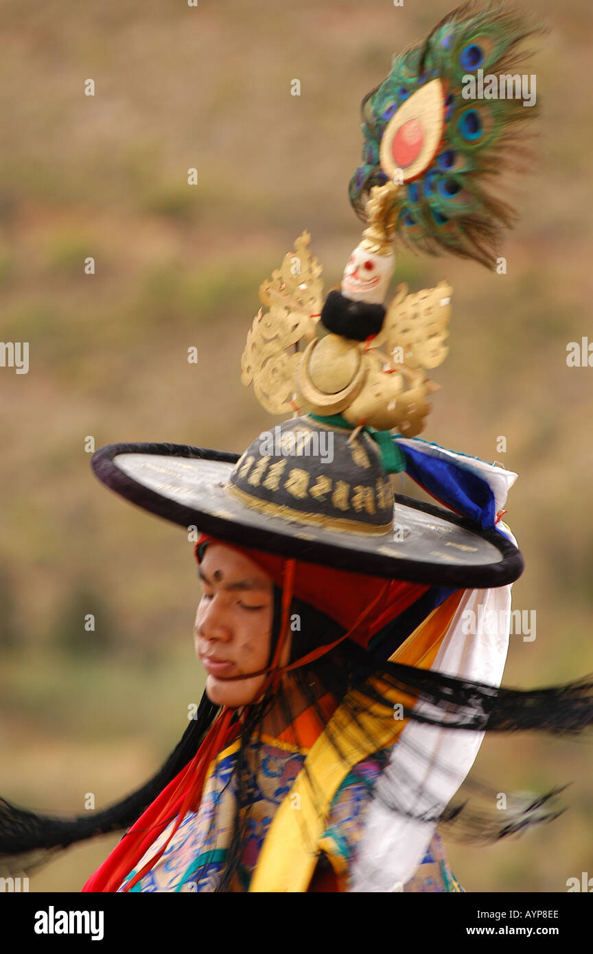 Tibetan Buddhist lama dance called cham Stock Photo - Alamy