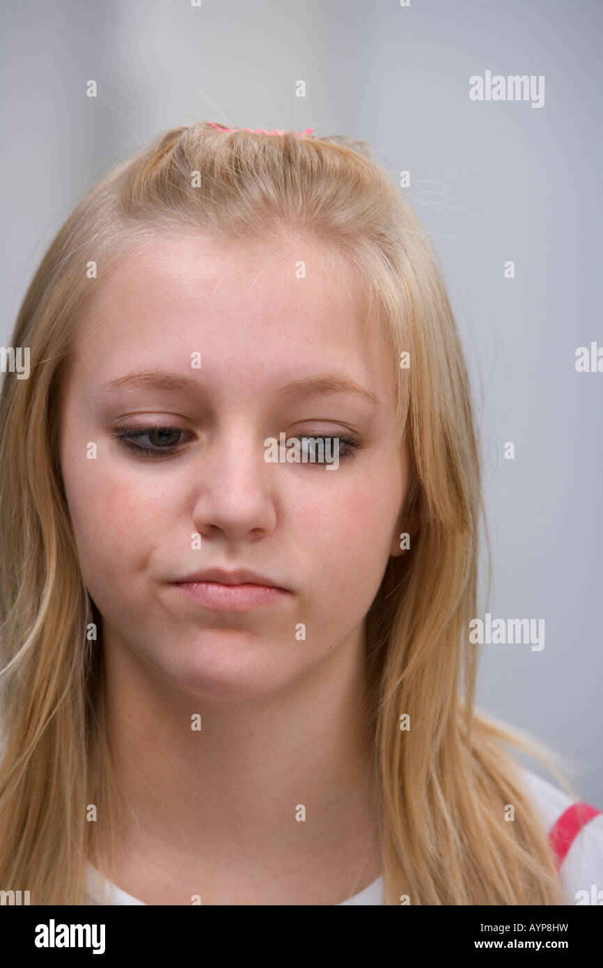 Portrait of a blue teenage girl Stock Photo - Alamy