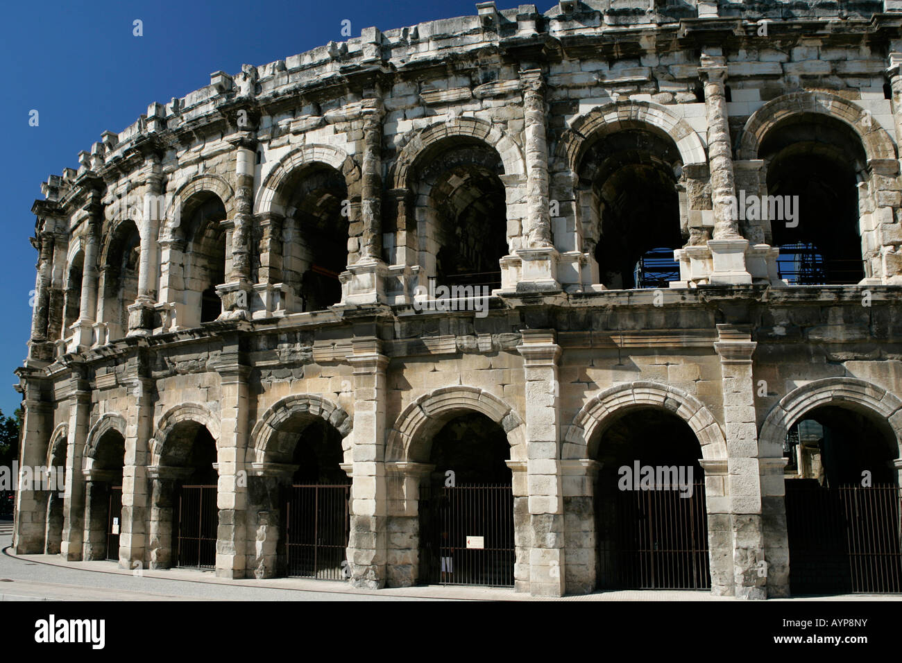 The amphitheatre at Nimes, Languedoc-Roussillon, France Stock Photo - Alamy