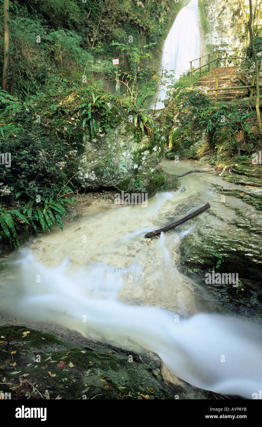 Waterfalls Parco delle Cascate Molina east of Torri del Benaco on Lake ...