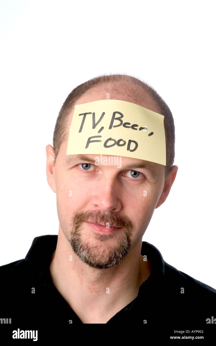 man with post it note on head depicting man with post it note on head ...