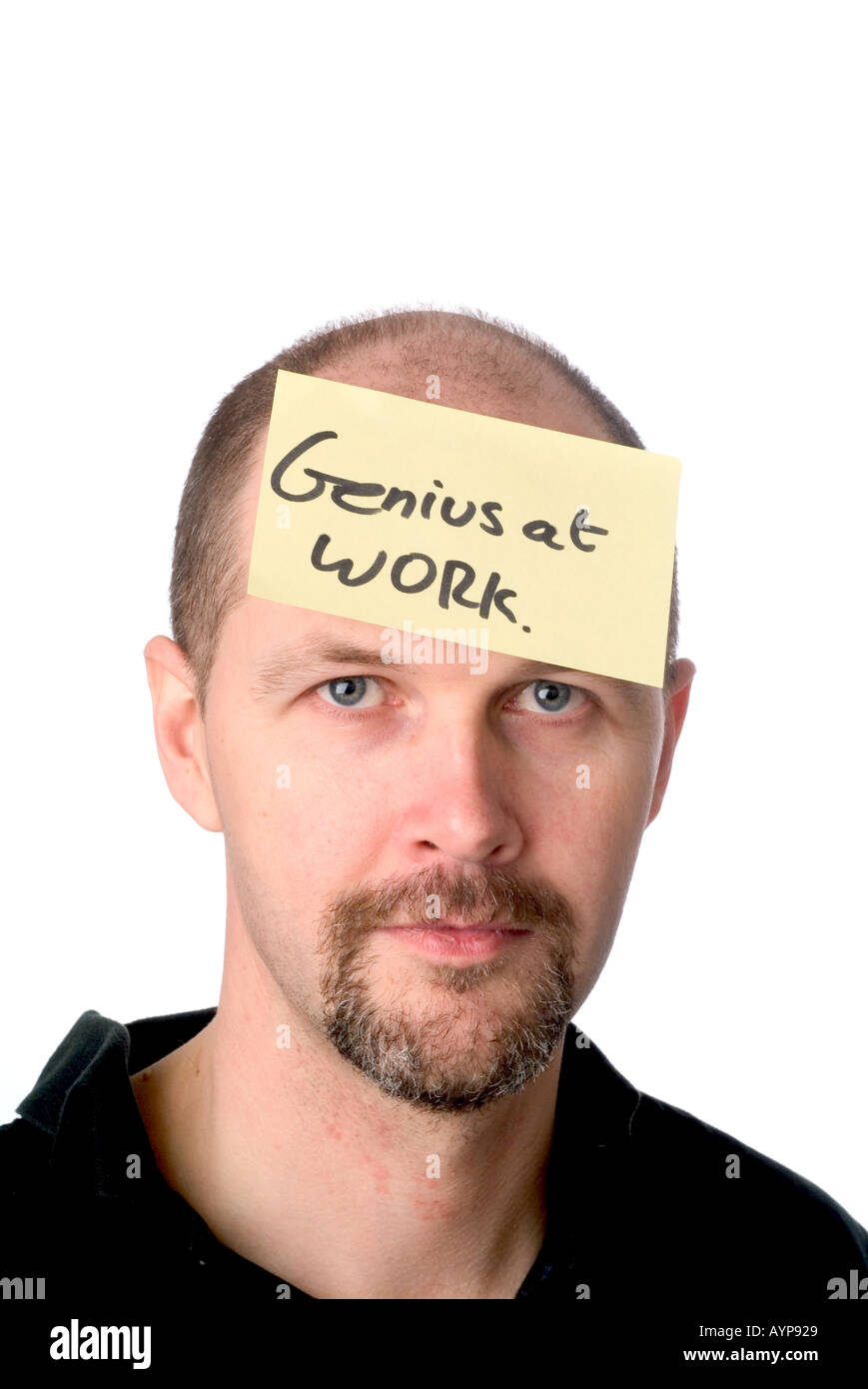 man with post it note on head man with post it note on head man with ...
